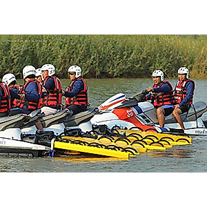 LS1 LifeSled 1.0 Water Rescue Sled for Extreme Extraction Conditions, Professional Emergency Water Extraction Board Used w/Jet Ski by Lifeguards, Fire & Rescue (Yellow)