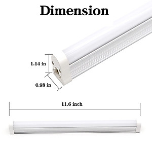 Striplight LED Shop Light Fixture, 12 Inch 5W, 580LM, Frosted Cover, 6500K, T5 Integrated Tube Light, Hight Output, Brighter White, LED Tube Light for Garage, Warehouse, Plug and Play (Pack of 2)