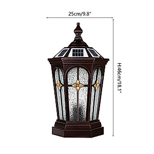 MODEBHD Solar Outdoor Post Light, Waterproof IP65 Villa Courtyard Garden Post Lantern, Pillar Light with One Light and Three Color Temperature, On/Off Solar Powered Post Lamps