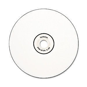Verbatim 98319 DVD+R Dual Layer Recordable Disc, 8.5GB, 8X, Printable, Spindle, 50/Pk