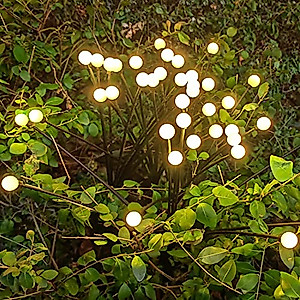 Solar Garden Lights,2 Pack 10LED Solar Powered Firefly Lights,Vibrant Solar Outdoor Lights,Starburst Swaying Lights,Waterproof Firefly Solar Garden Decorative Lights Yard Patio Pathway Decoration