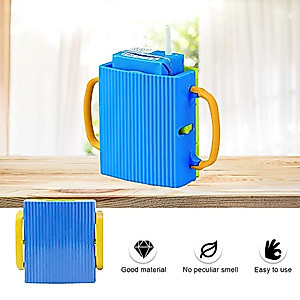 LIUHUIZEYU Children's Juice Box Holder Milk Box Holder Juice Bag Holder for Toddlers No Squeeze Adjustable Folding Food Pouch and Telescopic Cup Holder for Kids No Spill (blue)