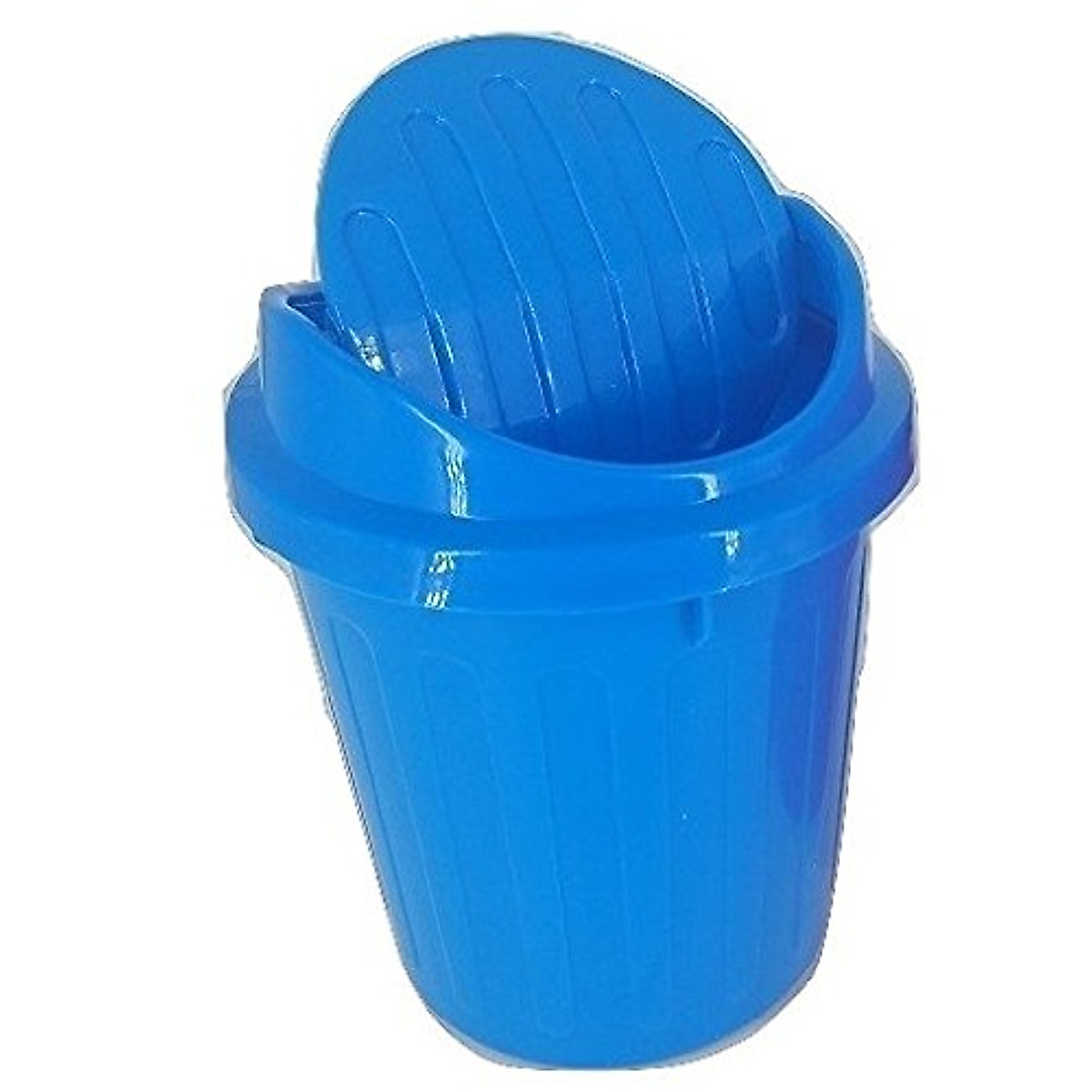 Desktop Mini Trash Can Rubbish Bin with Swing Lid (BLUE)