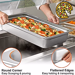 Kweetle 6 Pack Hotel Pans Steam Table Pan Full Size 6inch Deep Steam Pan Stainless 20.8" L x 12.8" W x 6" H Full Size Hotel Pan Anti Jam Steam Table Pan(6 PCS)
