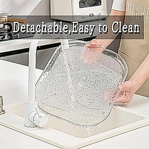 Fridge Turntable Organiser Kitchen Food Storage Tray Transparent Square 360°Rotatable Shelf Space Organizer Tray Countertop Spice Organiser for Cabinet Table Pantry Kitchen Countertop