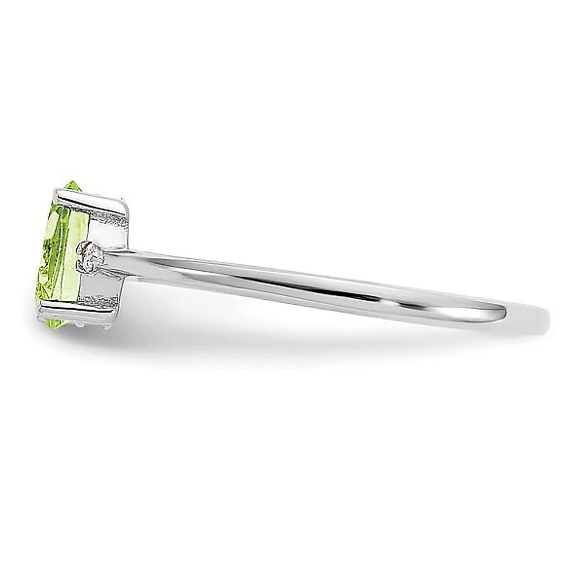 IceCarats 14K White Gold Diamond Green Peridot Ring April August Birthstone Jewelry Size 6