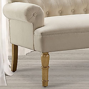 Rosevera Drennan Loveseat para Sala Love Seats Furniture Sofa in a Box Couches for Living Room Settee, Standard, Velvet Pearl Beige