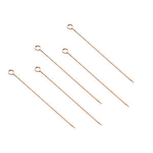 Restaurantware 4.5-inch Stainless Steel Cocktail and Martini Picks: Perfect for Professional Bars or At Home Use - Copper Plated Skewer For Fruit or Olive Garnishes - 10ct Toothpicks