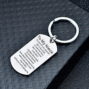 Niece Gift Keychain from Aunt Uncle to My Niece Keyring for Best Niece Nieces Christmas Birthday Gifts for Women Girls Niece from Auntie