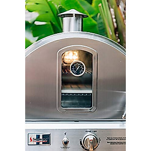 Summerset 'The Oven' Outdoor Freestanding Large Capacity Gas Oven with Pizza Stone, Smoker Box and Mobile Cart, 304 Stainless Steel Construction, Natural Gas