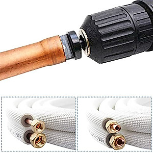 SeonFook 6pcs HVAC Tools Swaging Tool Drill Bit Set Flaring Tool Drill Bits Portable Air Conditioner Copper Pipe Tube Expander Repairing Set with 7/8'', 3/4'', 5/8'', 1/2'', 3/8'', 1/4'' Bits
