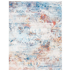 SAFAVIEH Persian Collection Area Rug - 9' x 12', Blue & Beige, Modern Abstract Design, Non-Shedding & Easy Care, Ideal for High Traffic Areas in Living Room, Bedroom (VTP420B)