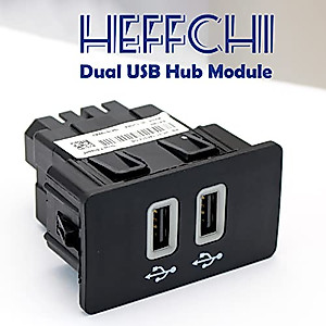 Heffchi Apple carplay sync 3 hub Module,Dual USB Interface Moudule,Compatible Ford sync 3 USB hub Dual,HC3Z-19A387-E/ HC3Z-19A387-B Blue