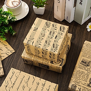 JarThenaAMCS 12 Sheet Vintage Newspaper Wrapping Paper -Not Roll- Retro Gift Wrap Paper Folded Flat Art Paper for DIY Crafts Gift Wrapping, 19.7 x 27.6 Inch