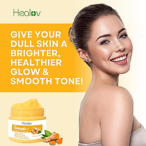 Turmeric Face Cream for Face & Body - All Natural Turmeric Skin Brightening Lotion - Turmeric Cleanses Skin, Fights Acne, Evens Tone, Fades Scars, Sun Damage, & Age Spots - Pure Turmeric Cream Healing