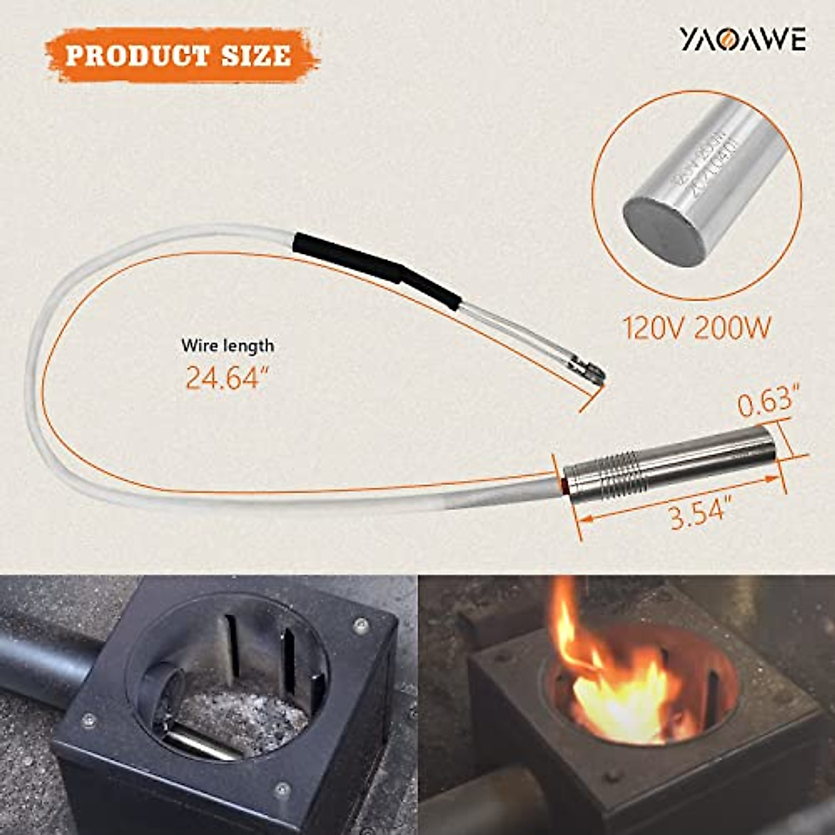 Hot Rod Igniter Replacement Parts for Green Mountain Daniel Boone and Jim Bowie Wood Pellet Grills, GMGP29/P-1079