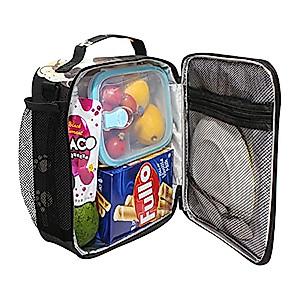 AUUXVA Cute Dogs Puppy Paw Print Insulated Lunch Box Bags for Women Men Kids Girls Tote Crossbody Thermal Lunch Container Food Carrier
