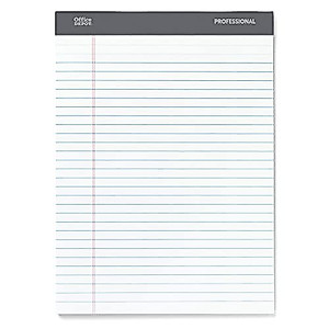 Office Depot Professional Legal Pad, 8 1/2in. x 11 3/4in., Legal Ruled, 50 Sheets Per Pad, White, Pack Of 8 Pads, 99528