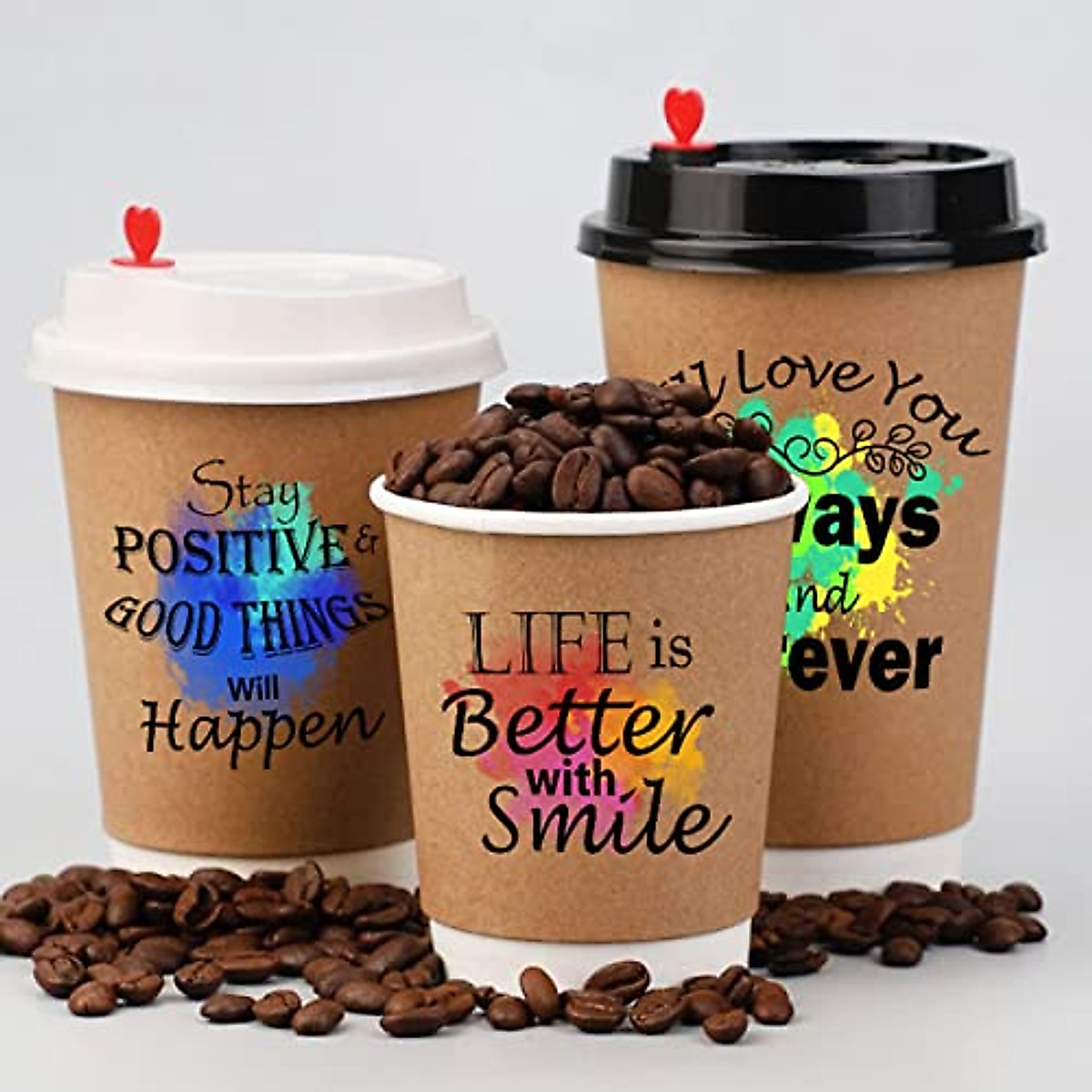 Rub-On Rainbow Quotes & Stickers: Aesthetic Motivational & Thought-Provoking Decals (DIY Party Pack of 17 Pcs - Color1)