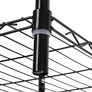 GIA Home Series 4 Tier Wire Shelving Unit Standing Storage Metal Shelves for Kitchen&Bathroom,Set of 1,Black