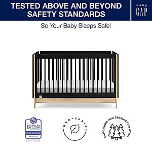 babyGap by Delta Children Tate 4-in-1 Convertible Crib - Greenguard Gold Certified, Ebony/Natural