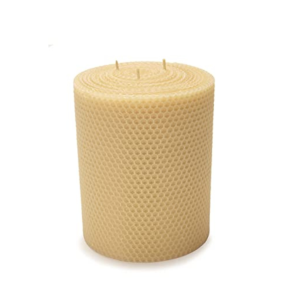 Hand Rolled Beeswax Pillar Candles by Little Bee of Connecticut (6 x 5 Inch Triple Wick)