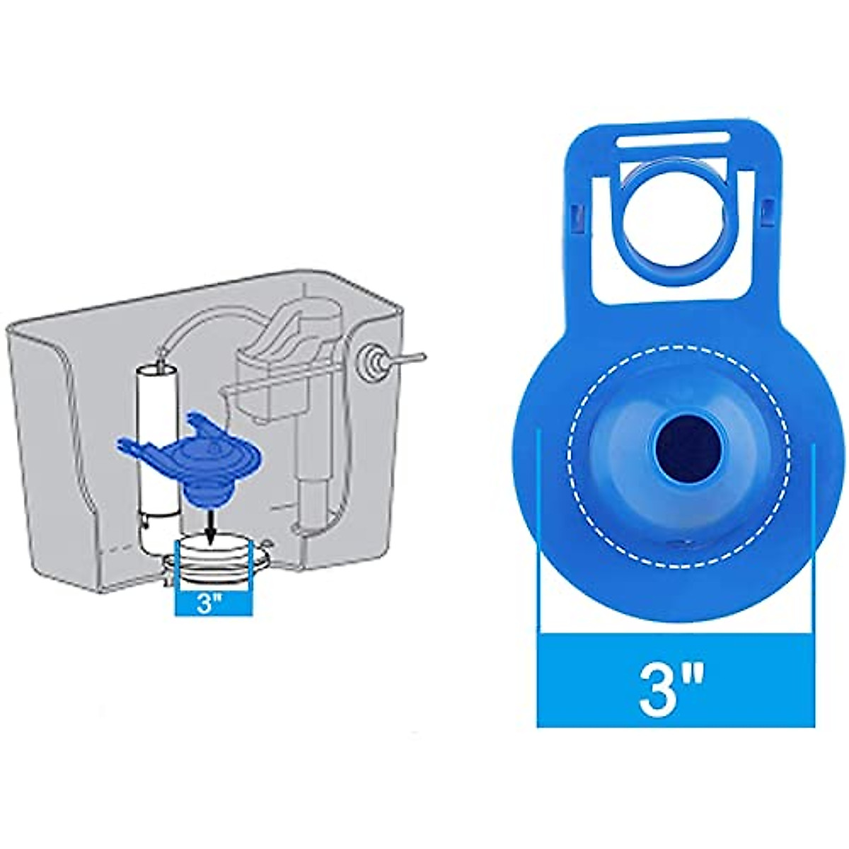 2 Pack 3 Inch Toilet Flapper Replacement Parts Compatible with Gerber 99-788 / Lowe's AquaSource 1.28 GPF Toilets (98923, 312795, 352027, 395280, 12293)