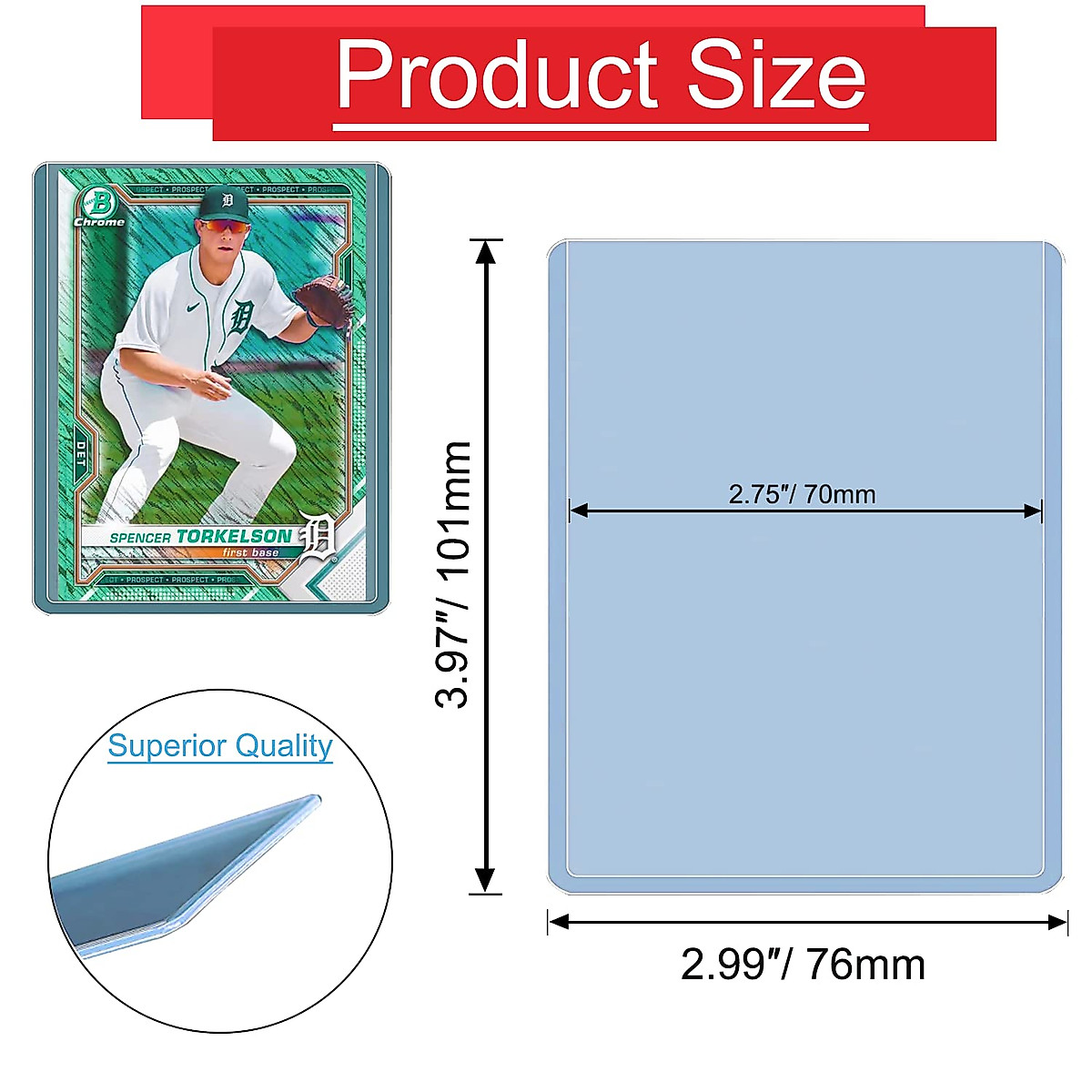 25 Count TopLoaders Clear Hard Plastic Card Sleeves for Trading Card, Protective Sleeves Holder Fit for Baseball Card, Sports Cards, MTG, Card 3"x4"