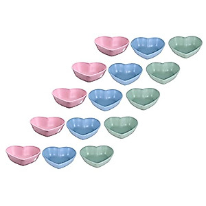 Angoily 30pcs Heart Shaped Soy Sauce Dishes Dip Dipping Bowls for Dinner Baking Dip Bowls Small Dessert Bowls Condiments Server Dishes for Sauce Vinegar Ketchup BBQ Blue Green Pink