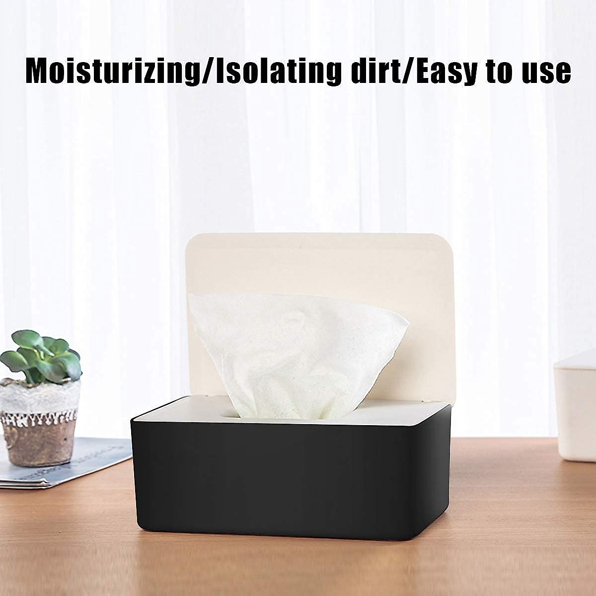 Baby Wipes Dispenser, Reusable Baby Wipes Holder Box, Flushable Baby Wet Wipes Case Wipes Container with Portable Wipes Pouch, Easy Open Keeps Wipes Clean, Wet (Fits Up to 60/120 Wipes)