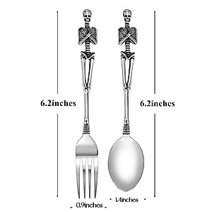 LOYEH Skeleton Skull Spoon Stainless Steel Spoon Flatware Tableware Design Modern Look Great Gifts For Halloween Easter and Christmas (Spoon)