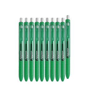 Paper Mate Inkjoy Gel Retractable Gel Ink Pens, Pack of 10 (Green, Medium Point)