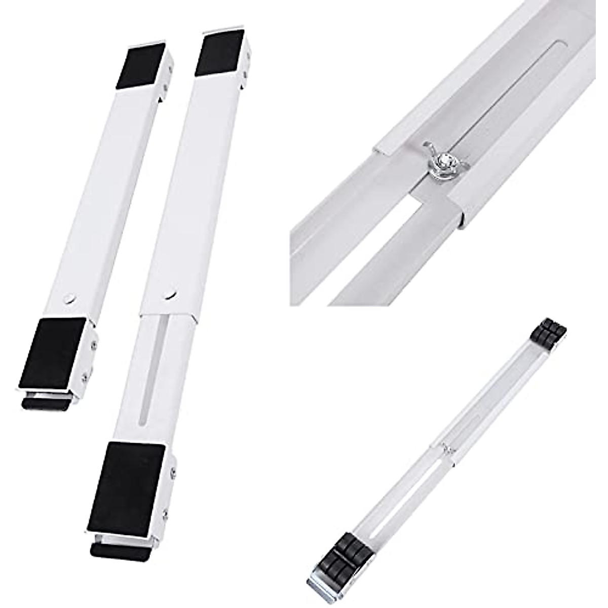 NW 1776 Two Movable/Adjustable Washing Machine Bases, Washing Machine Stand With Brake, Refrigerator Base Mobile Cart,Suitable for Refrigerator Base, Dryer Base, Washing Machine Base, White