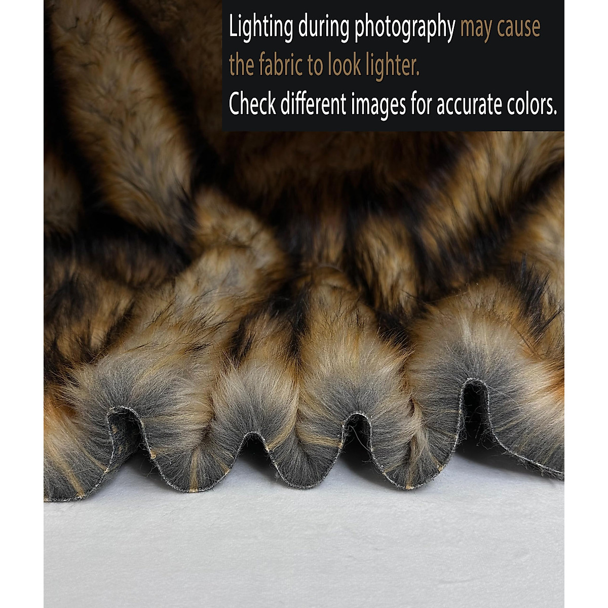 Faux Animal Fur Short/Long Pile 1400gram Heavy 65" Wide Fabric Full, Plush, Warm Soft Coat, Fashion Fursuit Costume - Sold by Continuous Yard (Grizzly Bear)