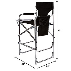 Trademark Innovations Director's Chair, Aluminum, Black