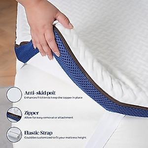 Bafode Gel Memory Foam Mattress Topper Twin - 3 Inch Medium Firm Double Side Mattress Pad Twin Size - Medium Firm High Density Foam Mattress Bed Topper