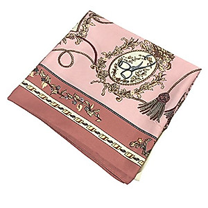 YOUR SMILE Silk Like Scarf Women's Fashion Pattern Large Square Satin Headscarf Head Dress (201)