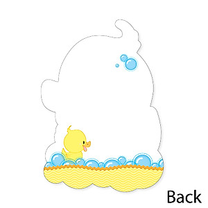 Big Dot of Happiness Ducky Duck - Shaped Thank You Cards - Baby Shower or Birthday Party Thank You Note Cards with Envelopes - Set of 12