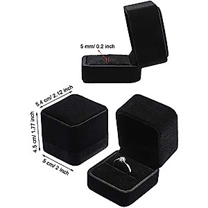 Zhanmai 12 Pieces Velvet Ring Earring Box Gift Jewelry Case Gift Boxes for Wedding, Engagement, Birthday and Anniversary 2.12 x 1.77 x 2 Inch (Black)