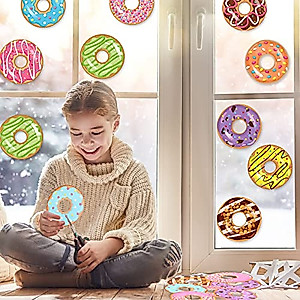 45 Pcs Donuts Cutouts Bulletin Board Donut Cutouts Donut Theme Party Decorations Confetti Donuts Cutouts with Glue Point Dots for Classroom Baby Shower Girls Doughnut Birthday Party, 5.9 x 5.9 Inch
