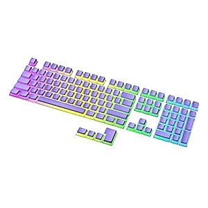 Ranked Pudding PBT Keycaps | 112 Double Shot Translucent ANSI US & ISO Layout | OEM Profile for RGB Mechanical Gaming Keyboard (Lavender)