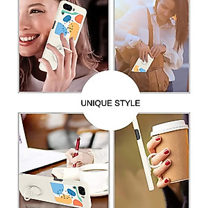 Bonoma Case for Samsung Galaxy Z Flip5 5G with Kickstand Ring Holder, Cute Slim Silicone Shockproof Protetive Bumper Women Girl Phone Case for Samsung Galaxy Z Flip5，Antique White