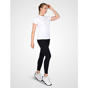 MathCat Workout Shirts for Women Short Sleeve, Workout Tops for Women, Quick Dry Gym Athletic Tops，Seamless Yoga Shirts White