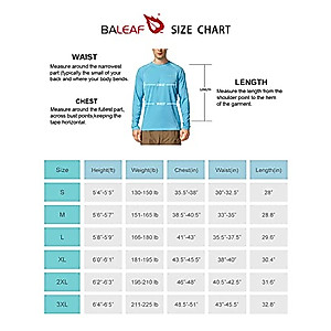 BALEAF Men's Long Sleeve Swim Shirts Rash Guard UV Sun Protection SPF T-Shirts UPF 50+ Quick Dry Swimming Fishing Ocean Blue Size M