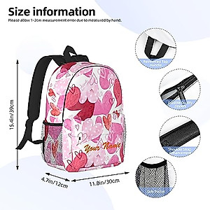 Personalized Custom Children's School Backpack, Name Customization, Men's And Women's Styles, Cartoon Dinosaurs, Hearts, Letters Patterns Outdoor Travel Custom Gift Backpack Casual Backpack (4)
