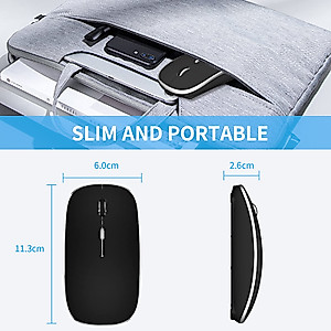 ABL-MOUSE Wireless Mouse, 2.4Ghz Silent Computer Office Portable Slim Optical Mouse with USB Receiver Adjustable DPI for Laptop, Computer, MacBook, Notebook, PC (Black)