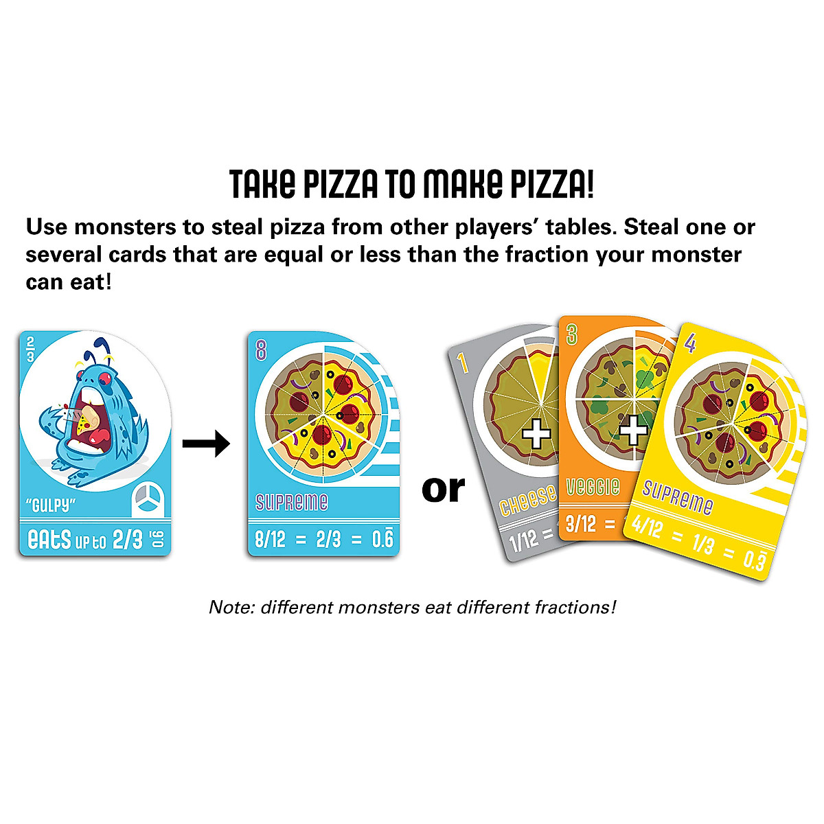 Semper Smart Games Blobby's Pizza Math Card Game: Crazy Fun Strategic Pizza Eating Contest Between Cute Monsters!