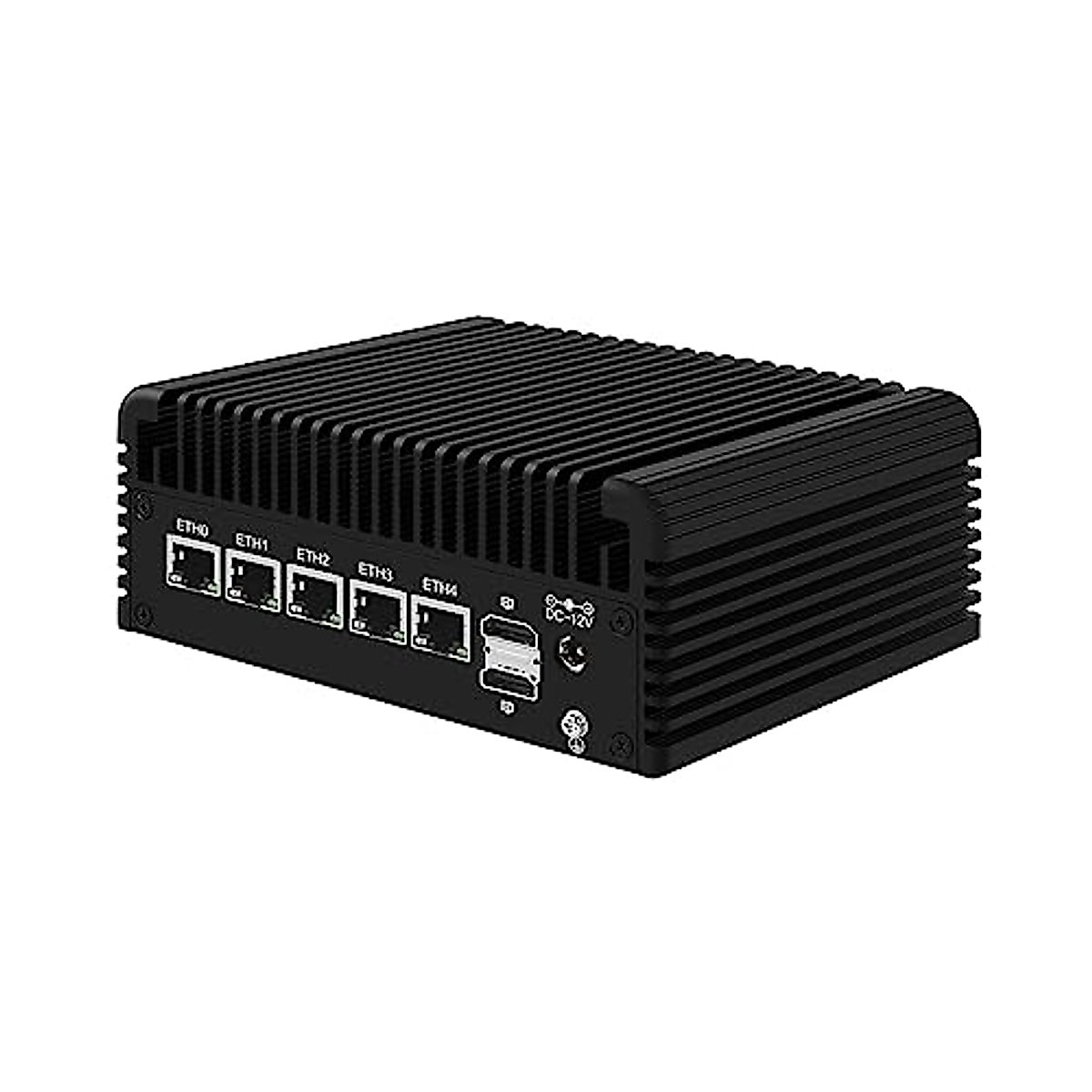 Micro Firewall Appliance, Mini PC, OPNsense, VPN, Router PC, Intel Alder Lake-N 12th Gen N100, HUNSN RJ38, 5 x 2.5GbE I226-V, 2 x HDMI, DP, TF, Type-C, 8G DDR5 RAM, 128G SSD
