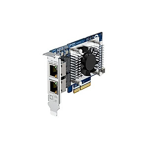 QNAP QXG-10G2TB Two Port 10GbE Network Card Supporting up to Five speeds (10GbE / 5GbE / 2.5GbE / 1GbE / 100MbE), and maximizes Your NAS and PC Network connectivity