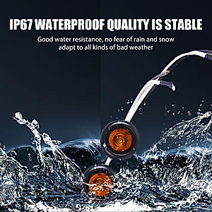 ZBGUN 10 PCS 3/4" 12V Round LED Truck Side Light, Miniature Side Marker Signal Indicator Light, LED Gap Crystal Light Night Warning Light, Universal for Most Trucks Vans Cars Buses Trailers (Yellow)